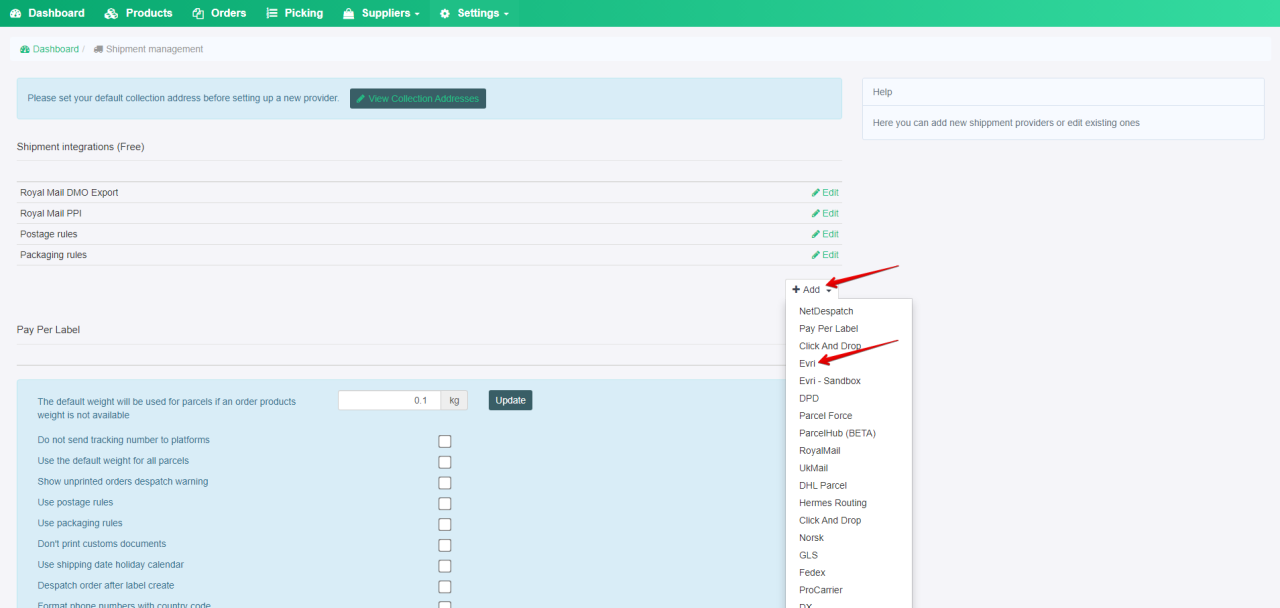 How to Setup Evri with Nventree - Nventree Stock Control